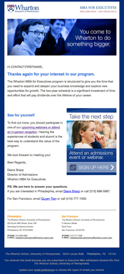 EMBA: Generic Response Email with Event CTA - Marketing & Communications